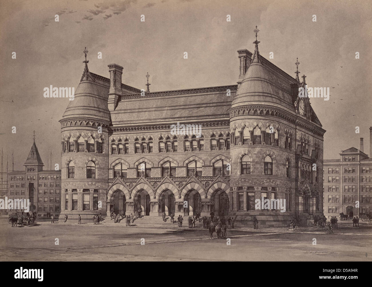 The U.S. Court House and Post Office in Fall River, Massachusetts ...