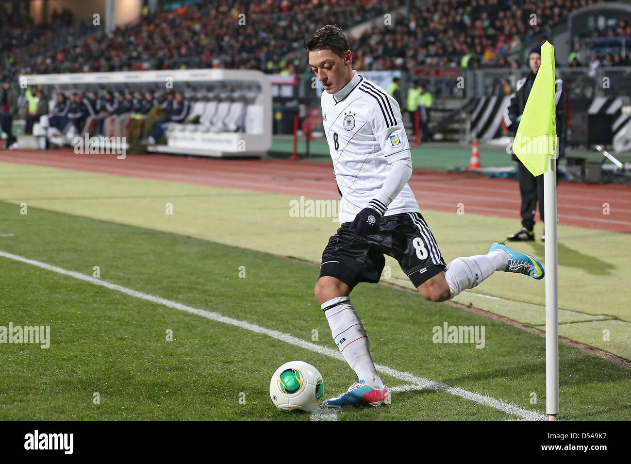 Germany's Mesut Oezil plays a corner kick during the FIFA World Cup ...