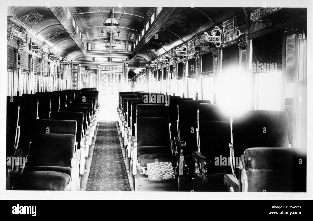 Interior view of a passenger coach from the New York, Ontario, and ...