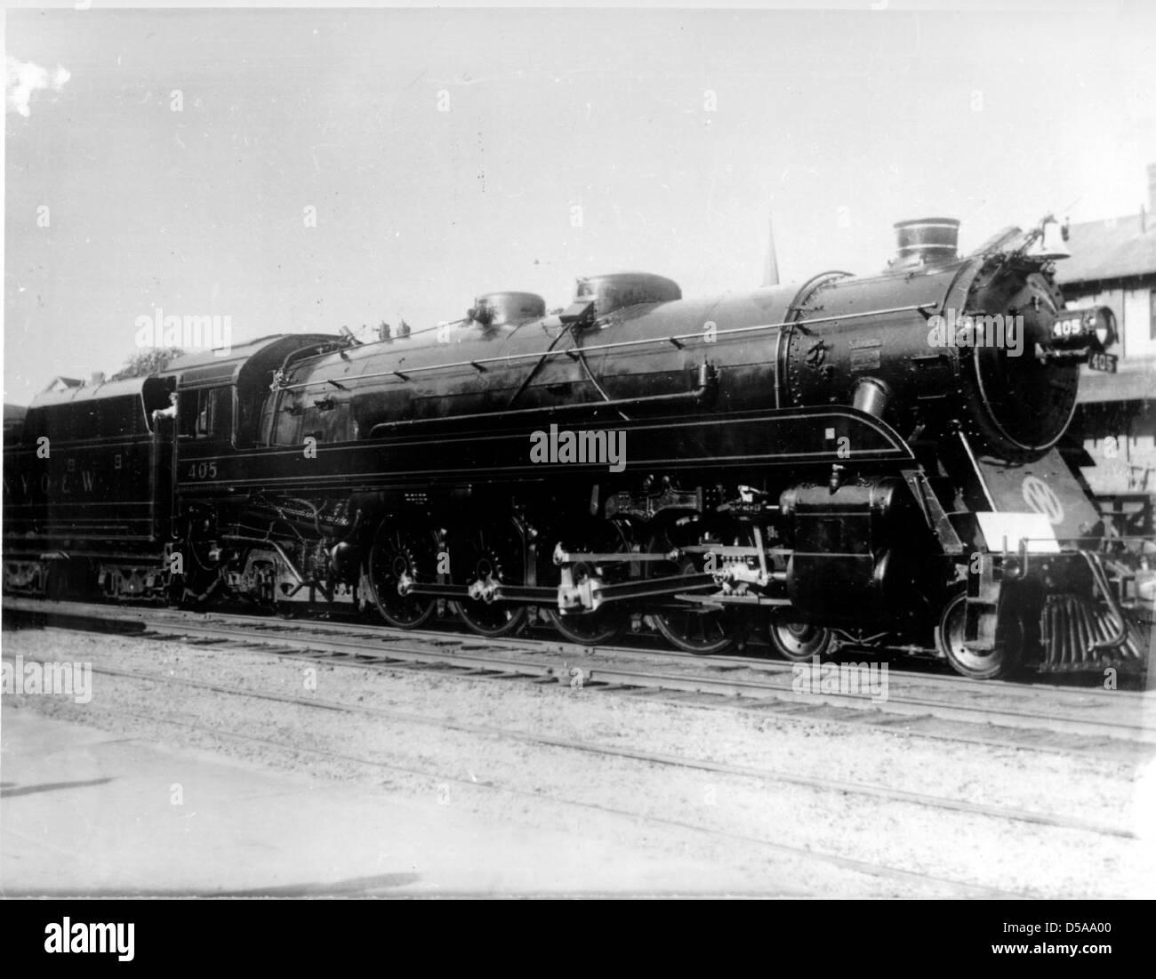 A photograph of Engine #405 from the New York, Ontario, and Western ...