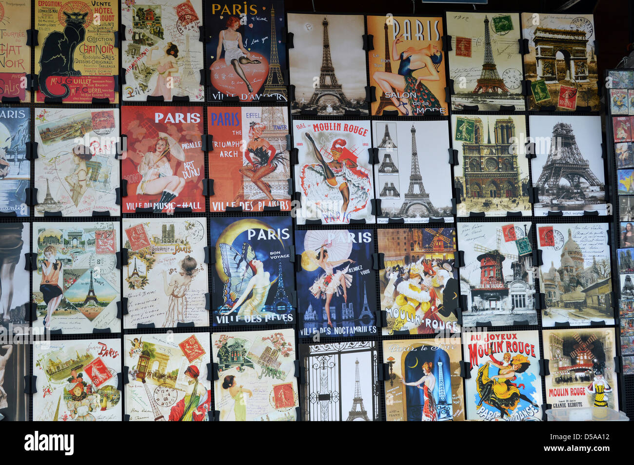 French souvenir post cards Paris France Stock Photo - Alamy