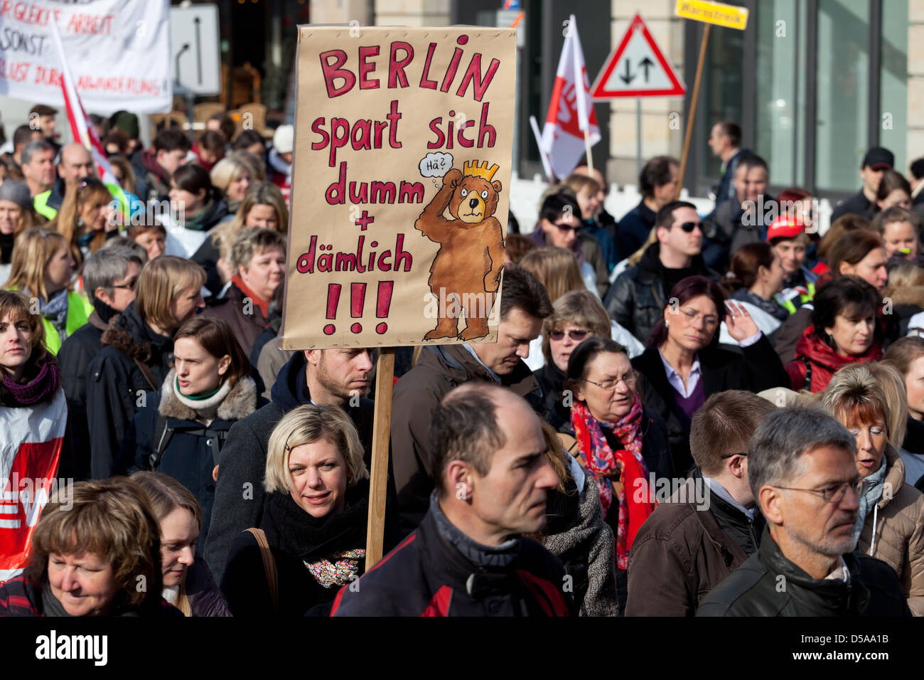 Berlin, Germany, demonstration and warning strike of teachers and ...
