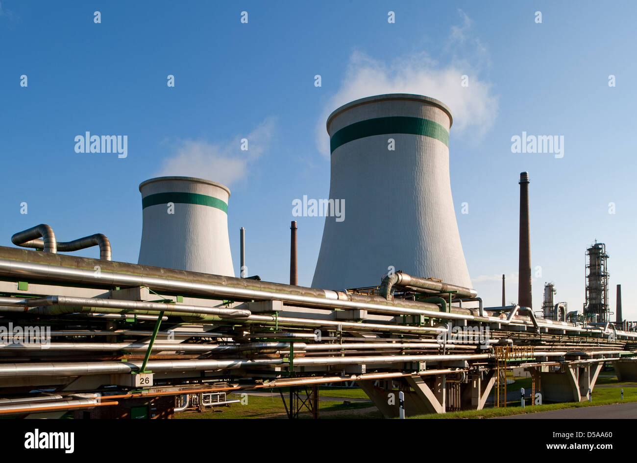 Schwedt / Oder, Germany, Kuehltuerme the PCK refinery Stock Photo - Alamy