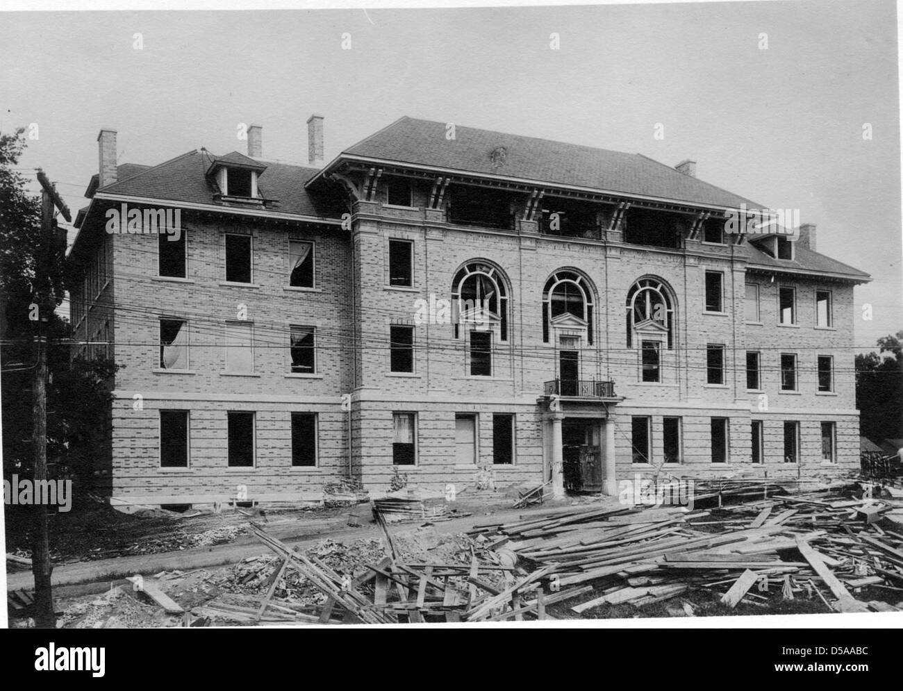 A photograph of the Home Economics building under construction at ...