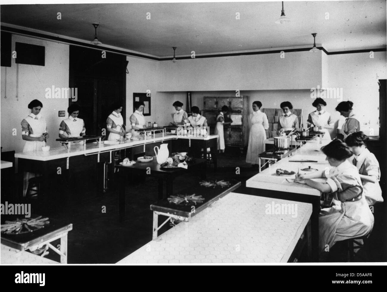 A view of the Foods Laboratory in the Home Economics building at ...