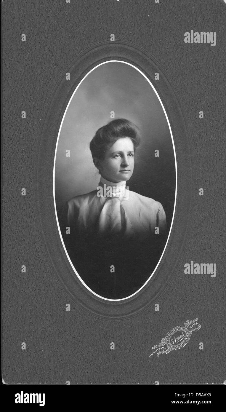 An oval portrait of Flora Rose, created by 'Amos' of Manhattan, Kansas ...