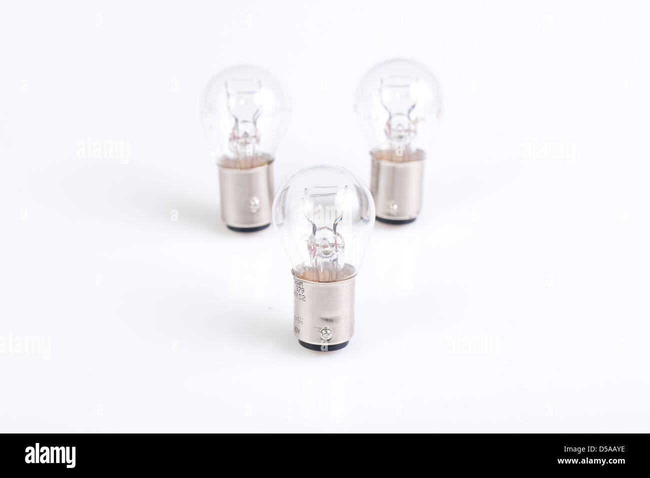 Three light bulbs isolated on white background Stock Photo - Alamy