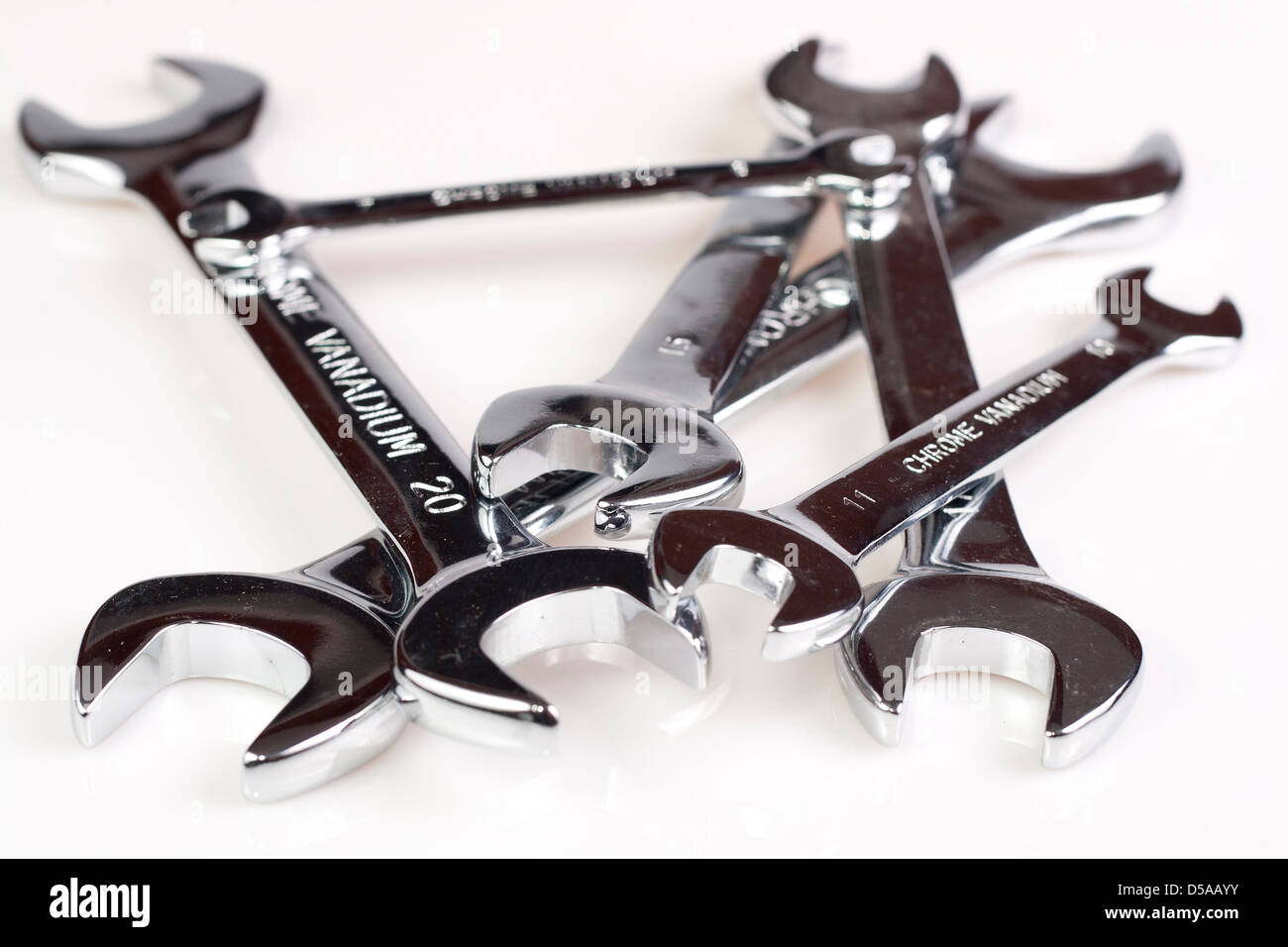 Many wrenches isolated on white background Stock Photo - Alamy