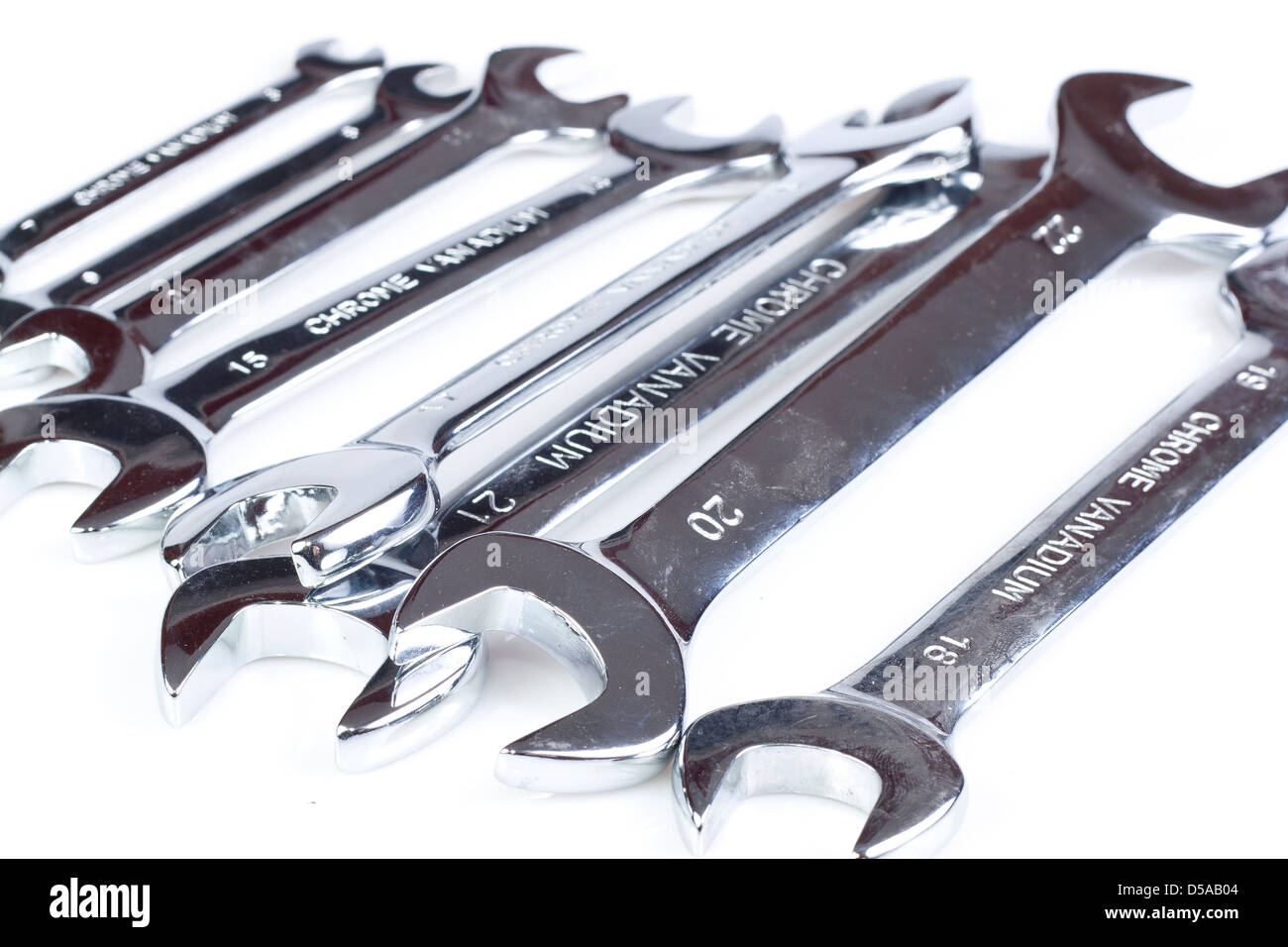 Many wrenches isolated on white background Stock Photo - Alamy