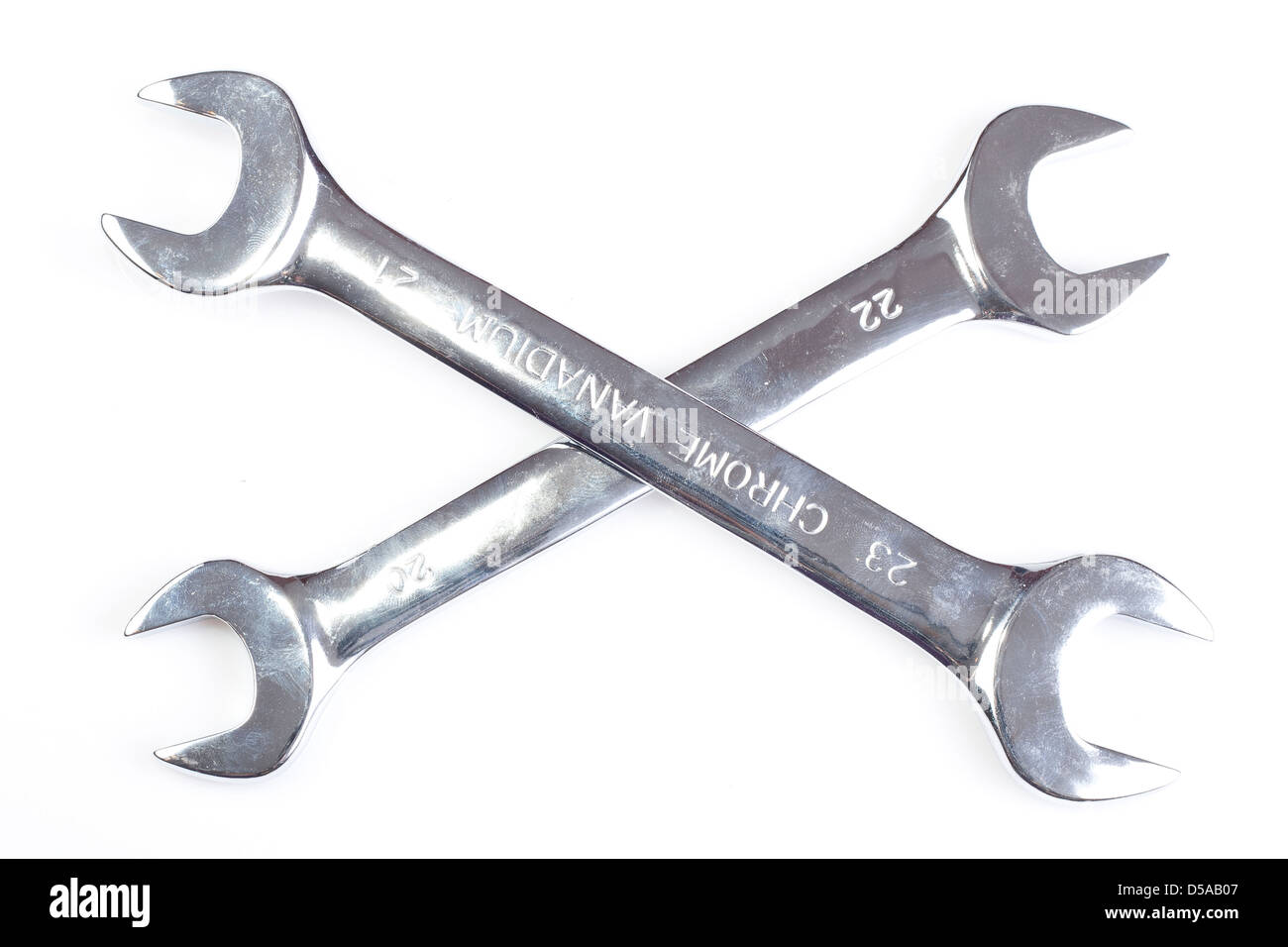 Two metal wrenches isolated on white background Stock Photo - Alamy