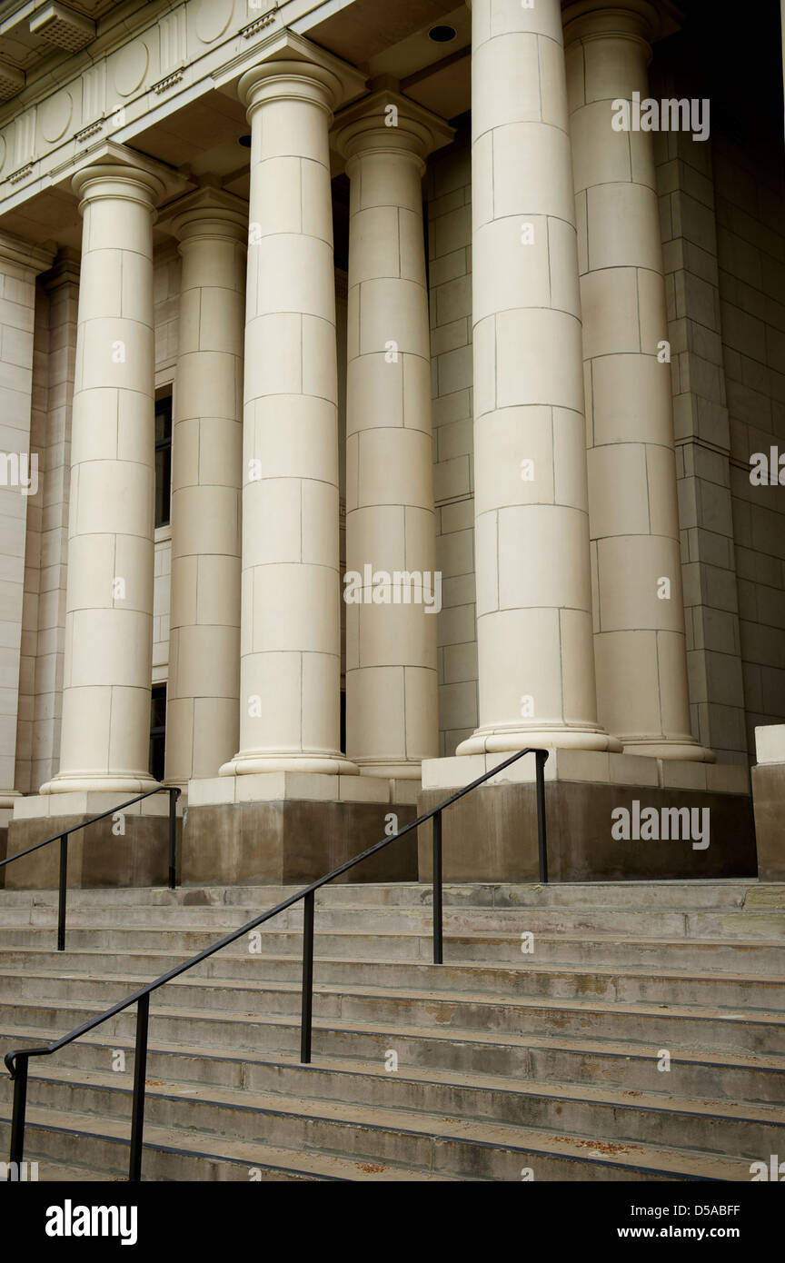 Two Rows of Neoclassical Columns with Steps Stock Photo - Alamy