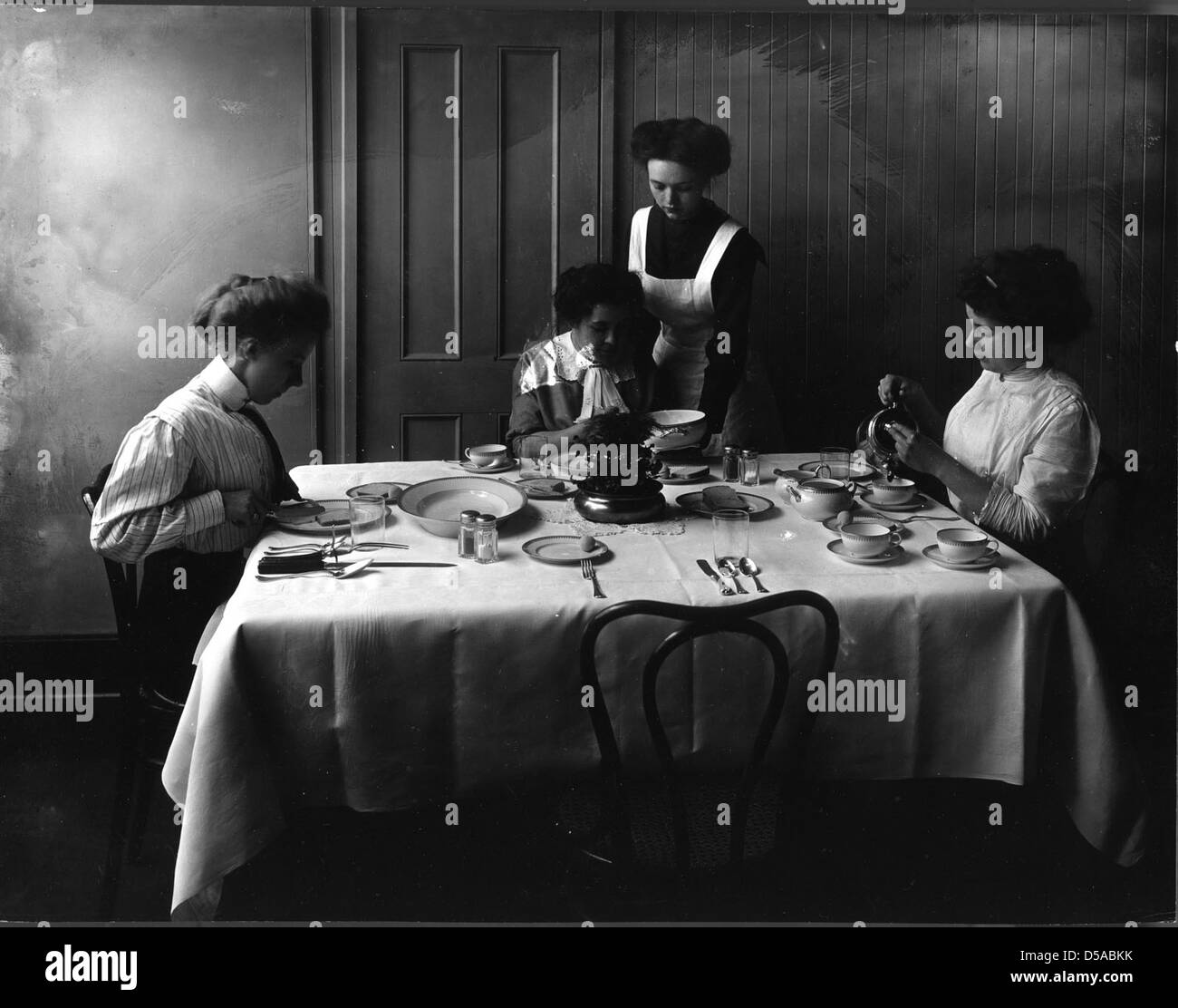 An illustration depicting the correct method for table service, likely ...