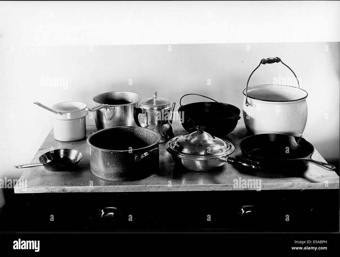 A photograph showcasing different types of bails and handles on cooking ...
