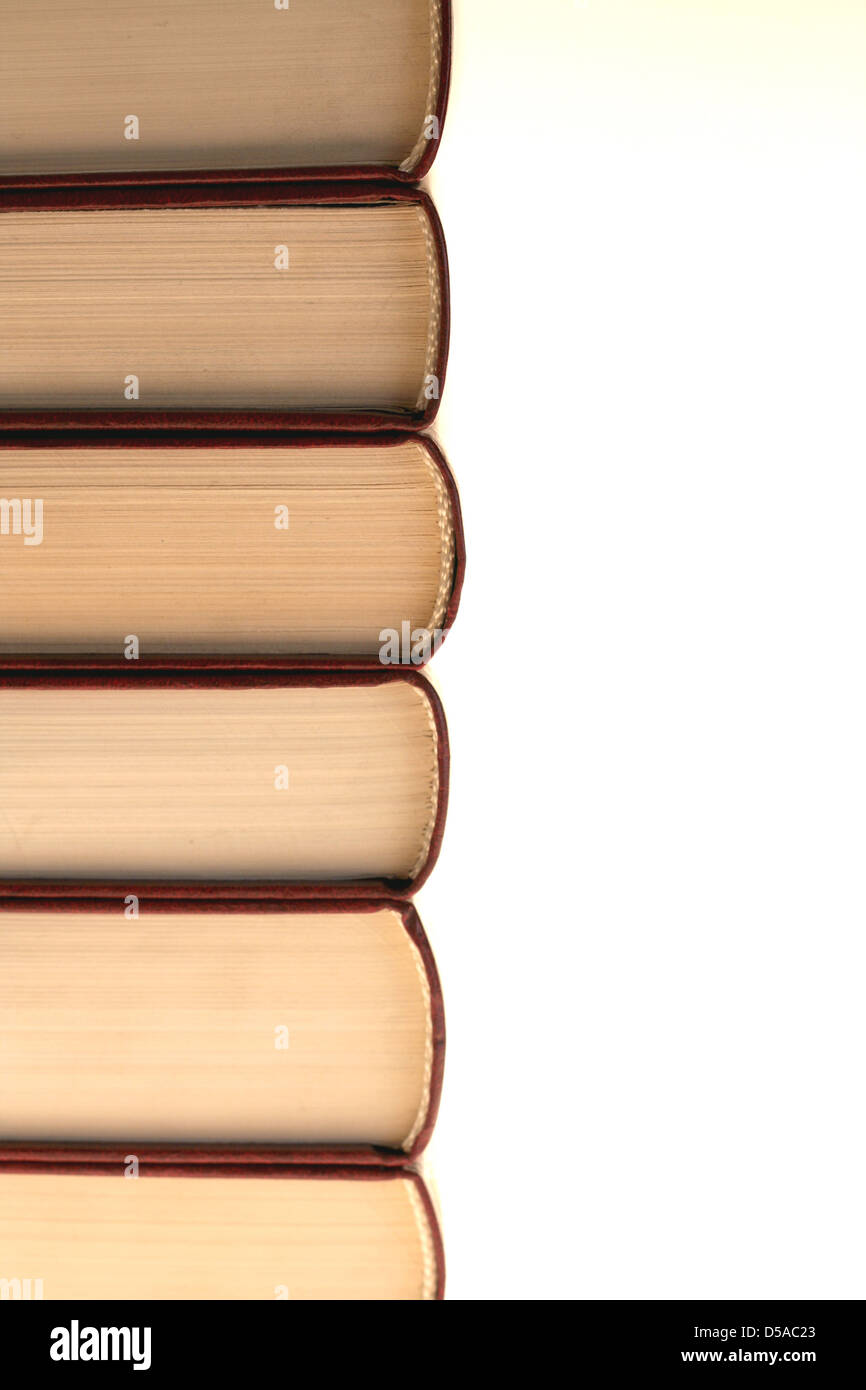 Left frame made from piled up old books Stock Photo - Alamy
