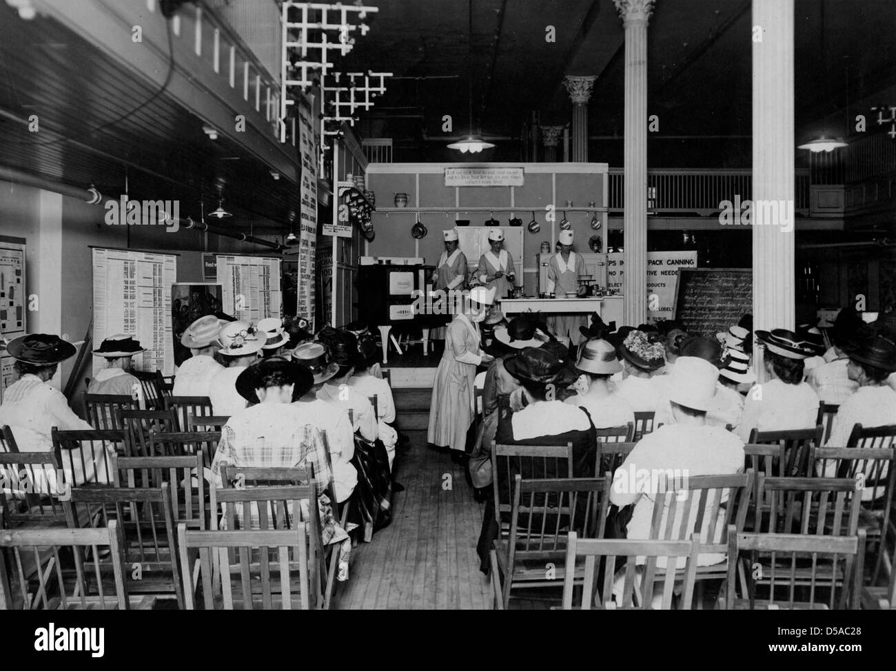 A demonstration of cooking and home economics on a model kitchen ...