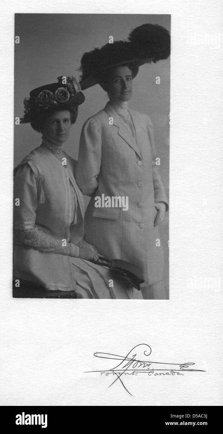 This undated photograph shows Flora Rose and Harriet Rose Barker ...