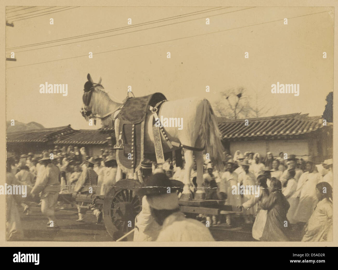 A funeral scene in Seoul depicted with papier-mâché sculptures used in ...