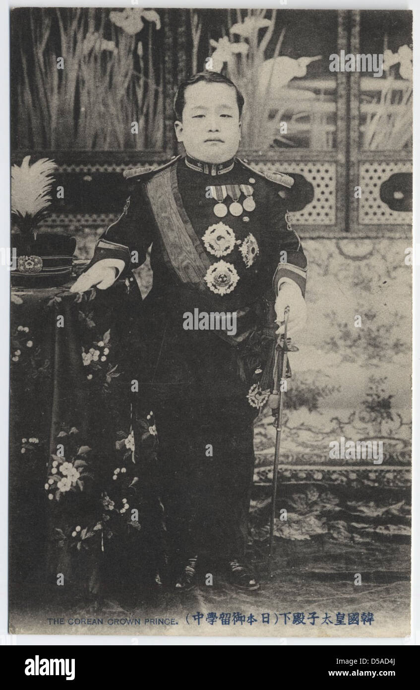 A photograph of Yi Un, the Crown Prince of Korea, captured in a formal ...