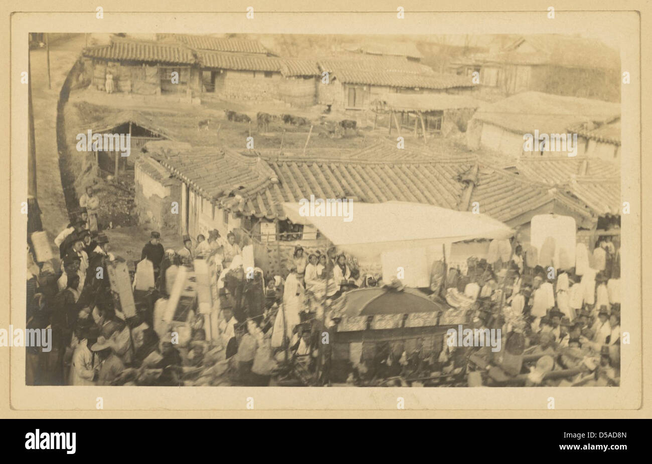 [Aerial view of procession] Stock Photo - Alamy