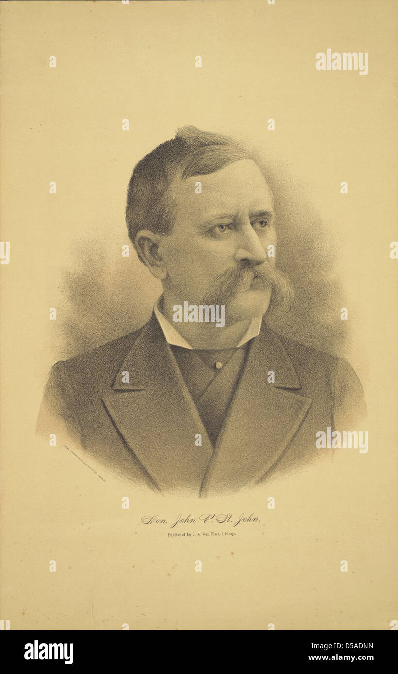 A photograph of a bust of John P. St. John, the 19th-century politician ...