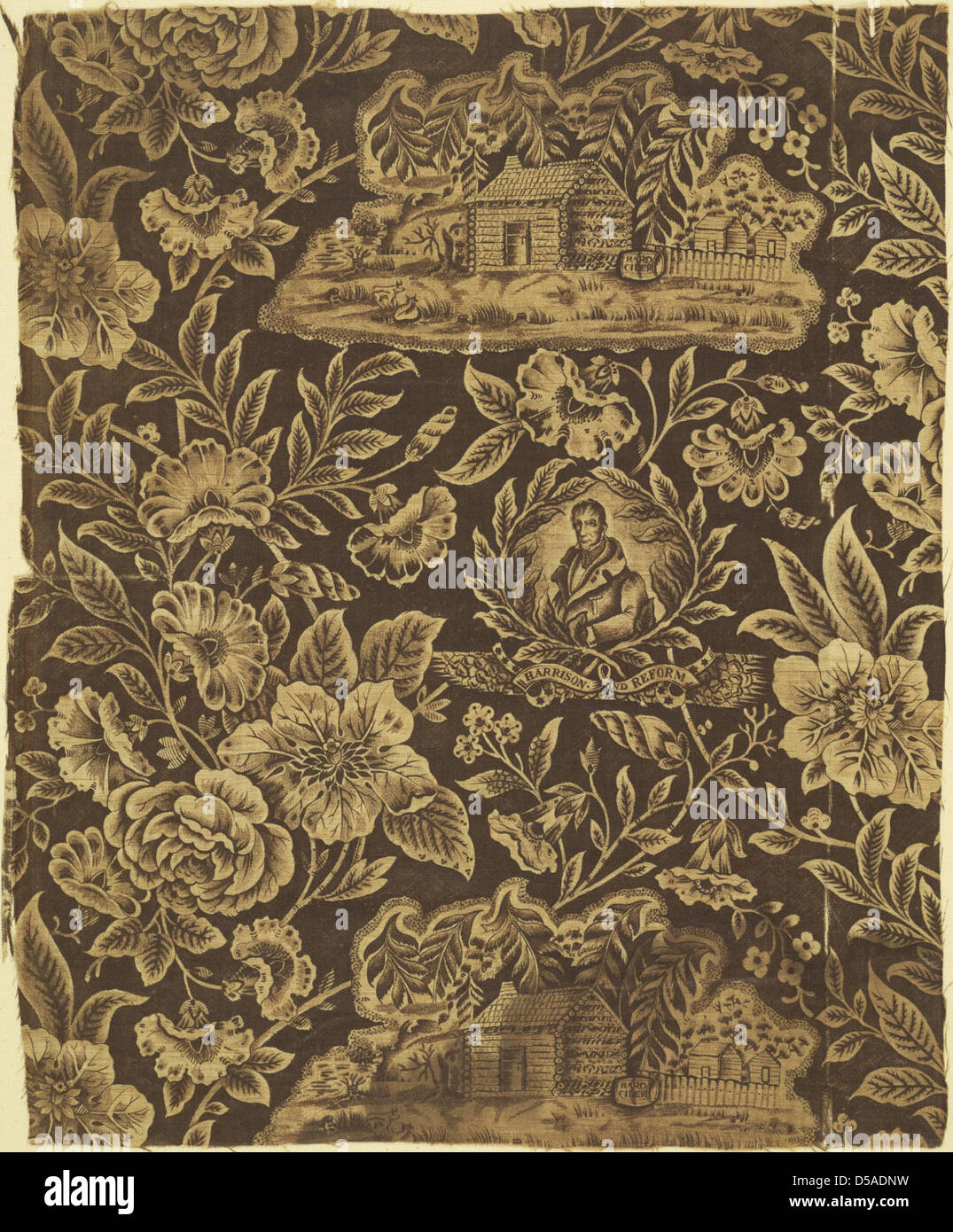 This textile portrait of William Henry Harrison from the 19th century ...