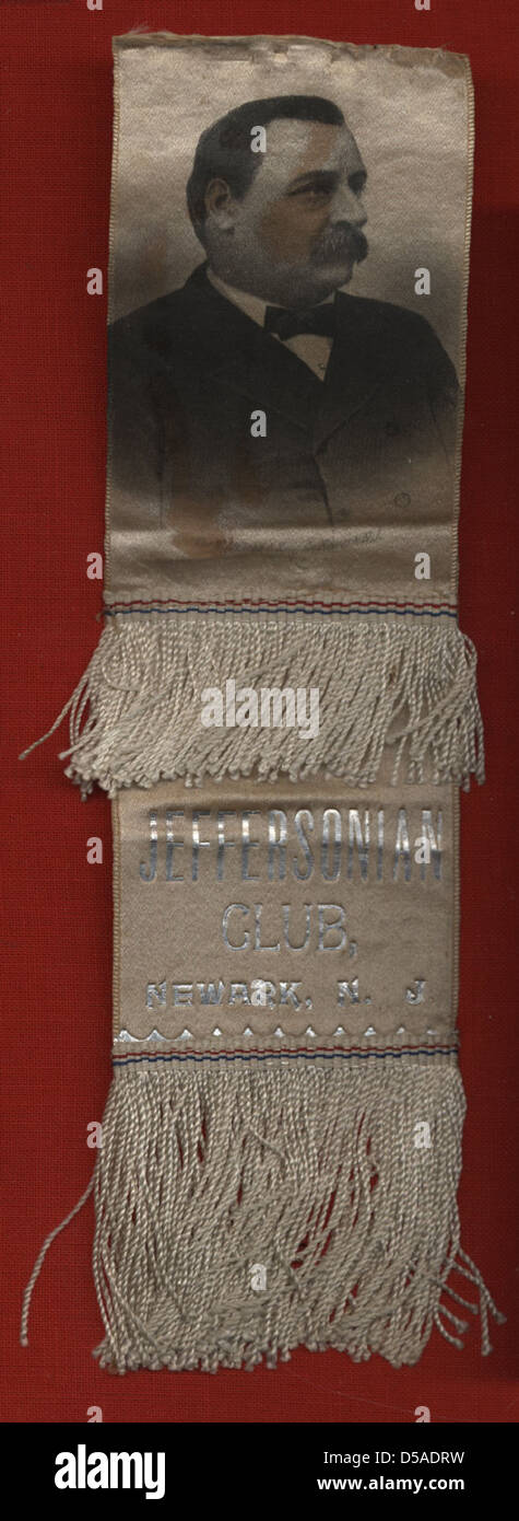 A campaign ribbon from the 1888 U.S. presidential election, promoting ...