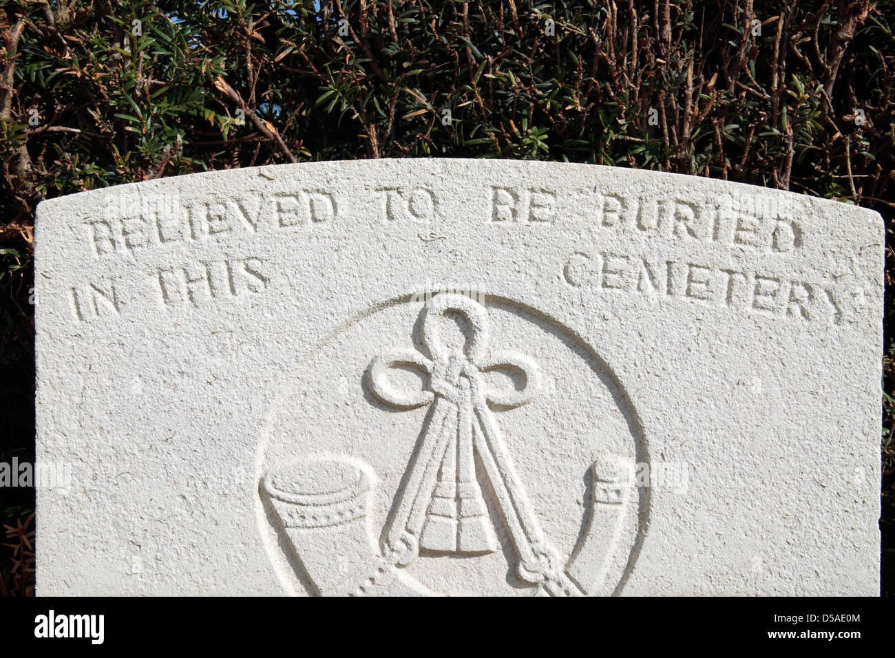 "Believed to be buried in this cemetery" on a headstone in the CWGC ...