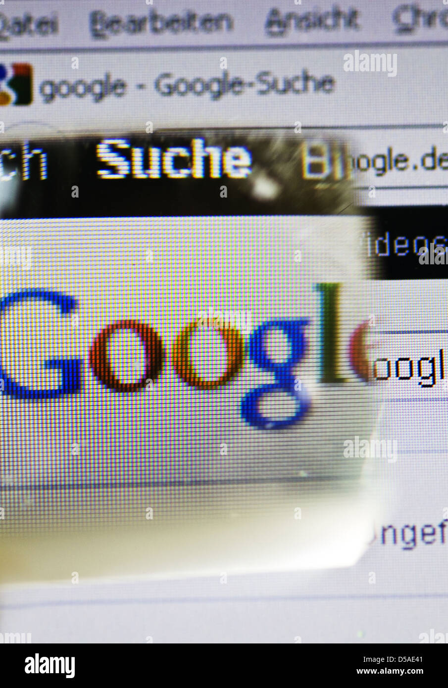 Berlin, Germany, motion over the Google logo on the Internet Stock ...