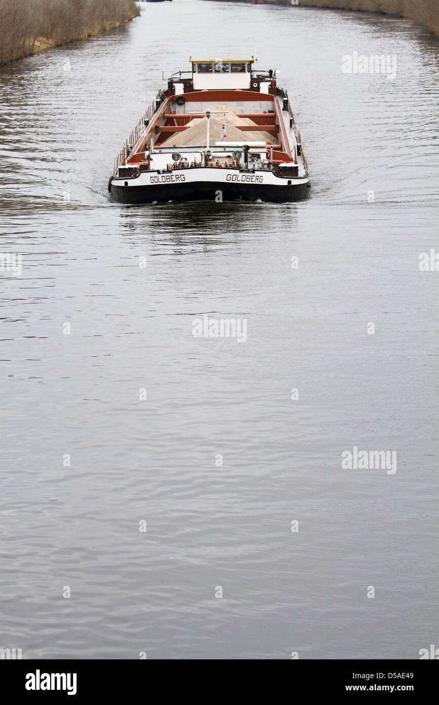 Potsdam, Germany, a cargo ship on the Sacrow-Paretzer channel Stock ...
