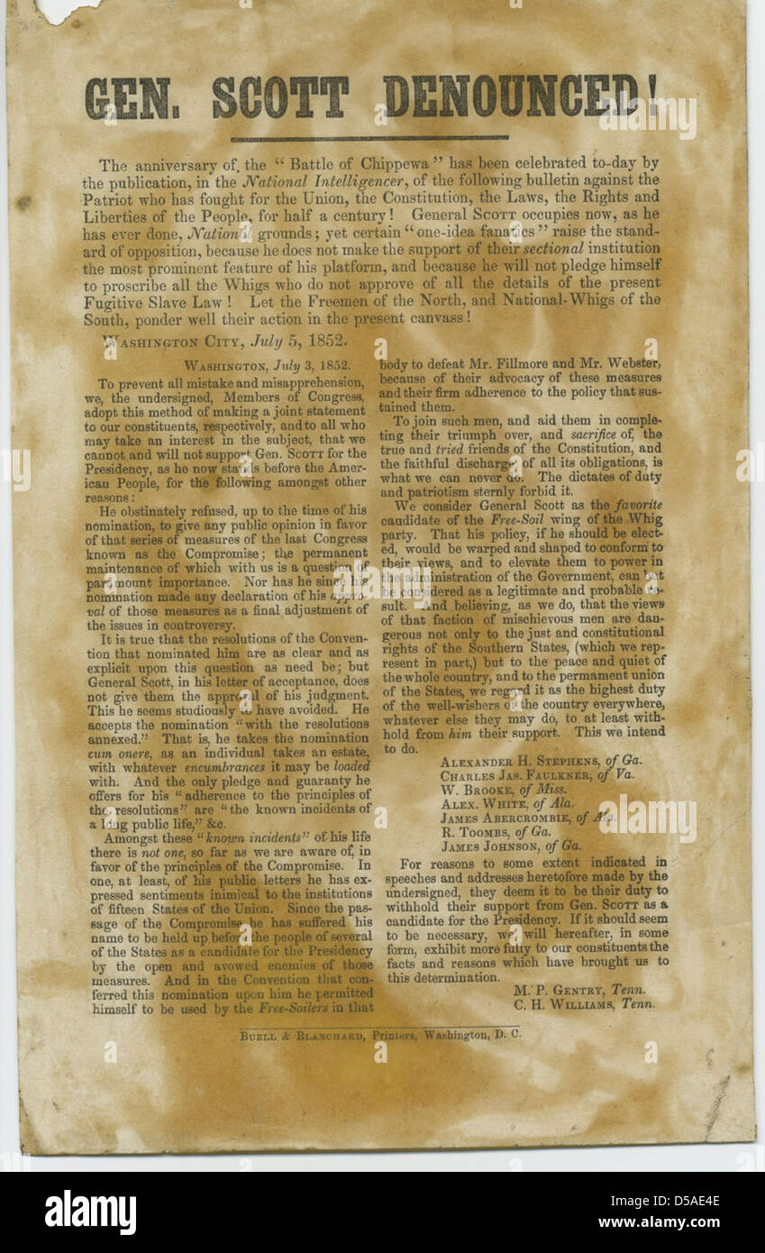 This political handbill denounces General Winfield Scott in Chippewa ...