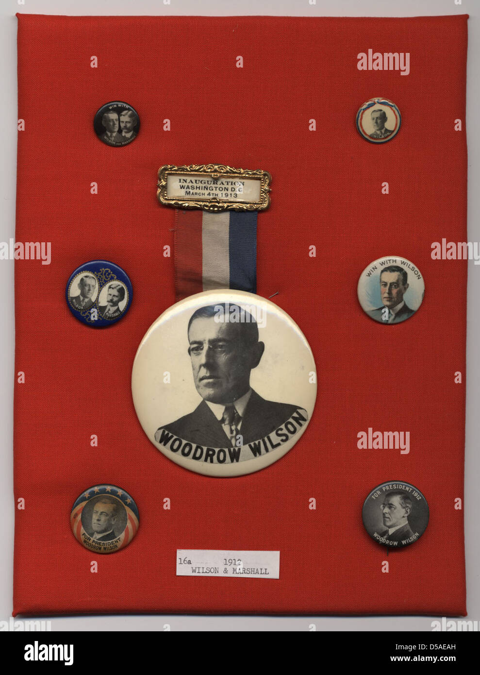 These buttons and an inaugural badge from the 1912-1913 campaign ...