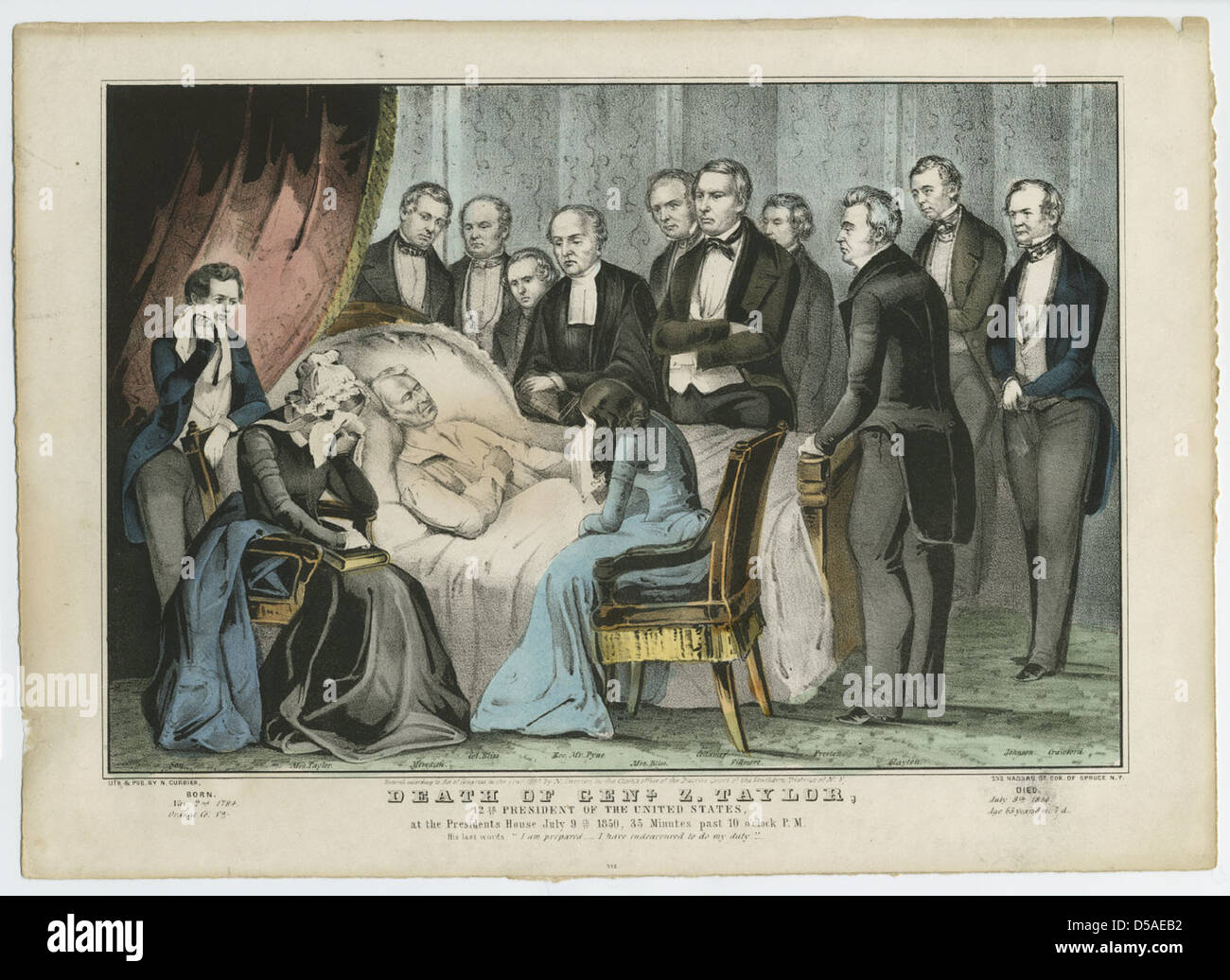 A commemorative photograph showing the mourning of General Zachary ...