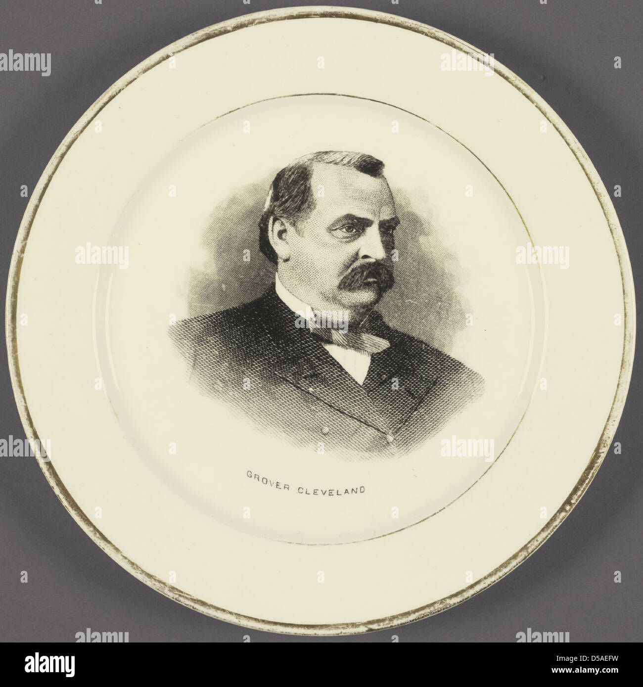 "Grover Cleveland" Ceramic Portrait Plate, ca. 1888 Stock Photo - Alamy