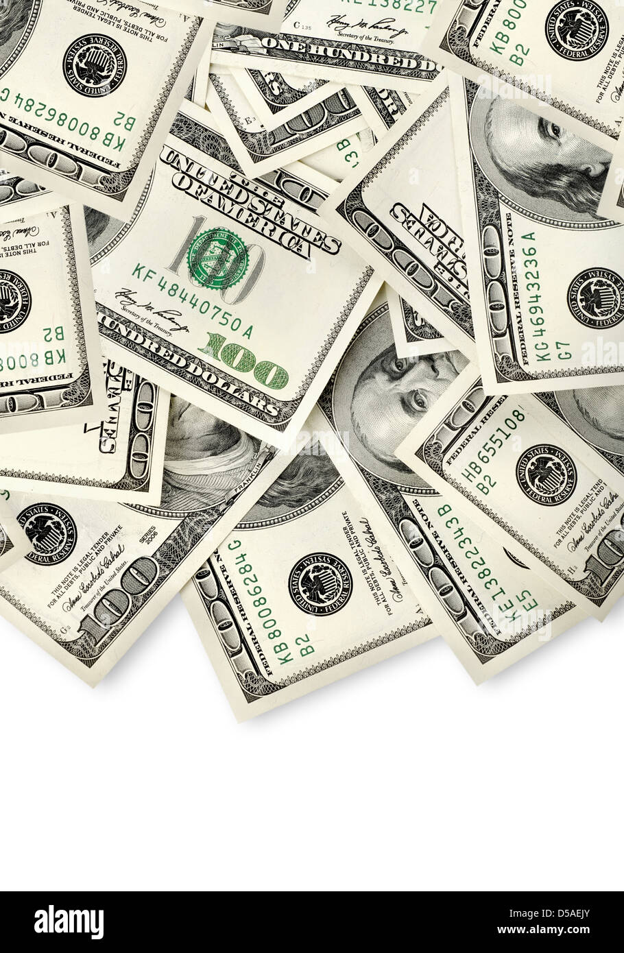 Collage of money isolated on a white background Stock Photo - Alamy