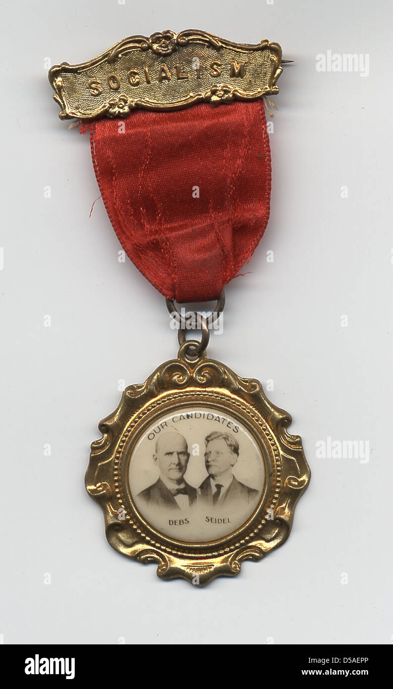 A portrait of Eugene V. Debs and Emil Seidel on a campaign ribbon from ...