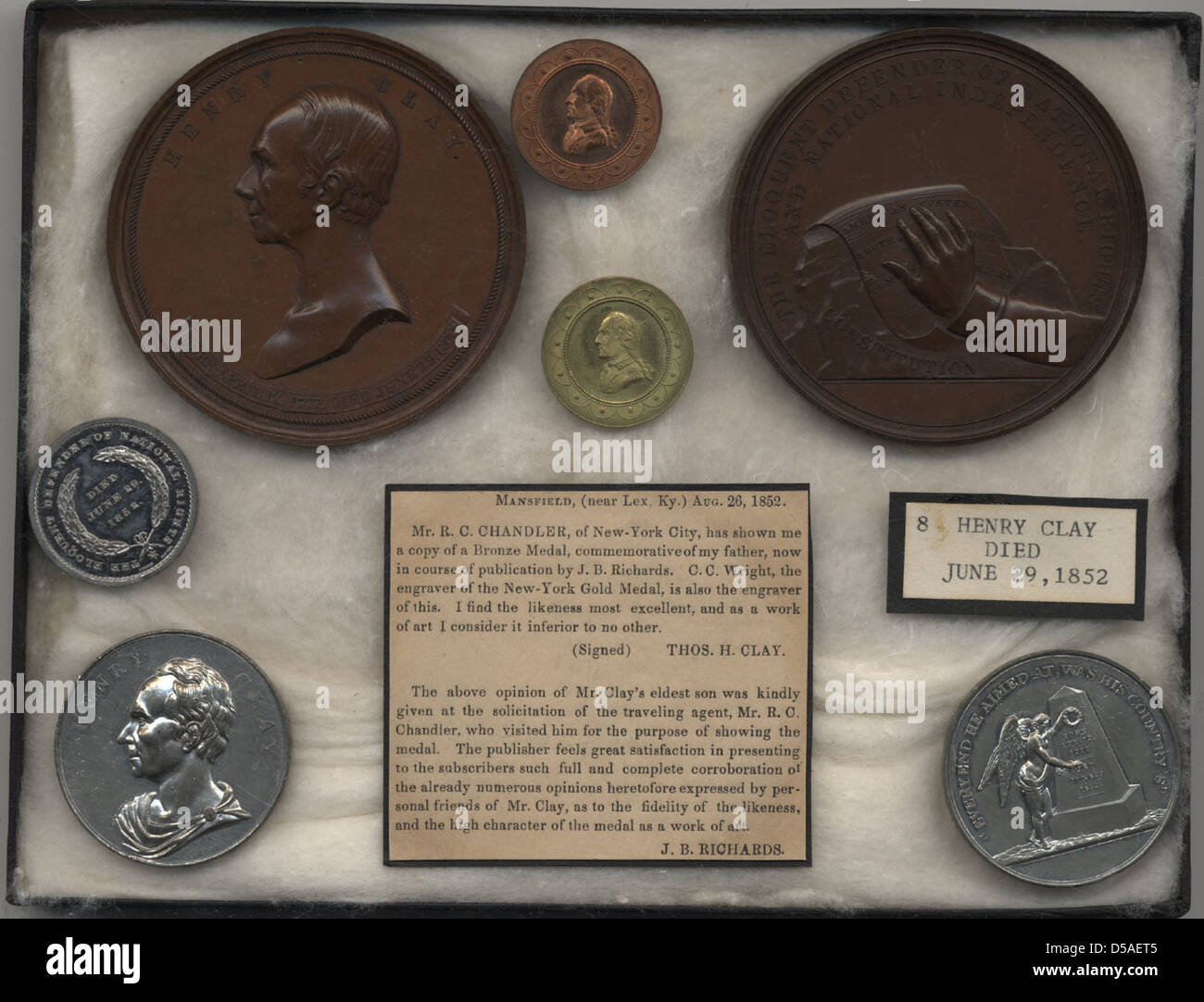 Henry Clay Commemorative Items, ca. 1852 Stock Photo - Alamy