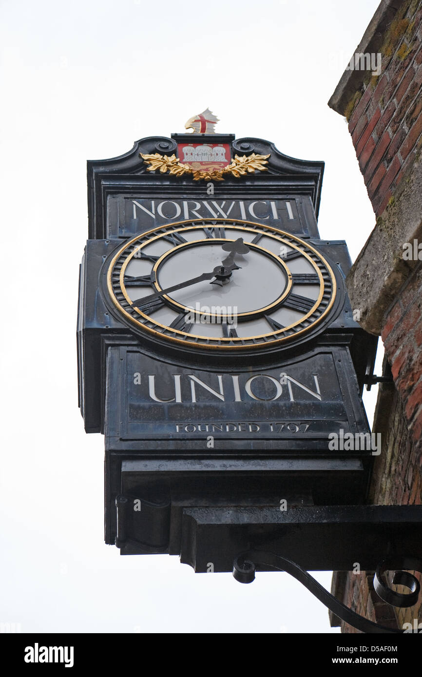 Norwich Union Clock founded 1797 Stock Photo - Alamy