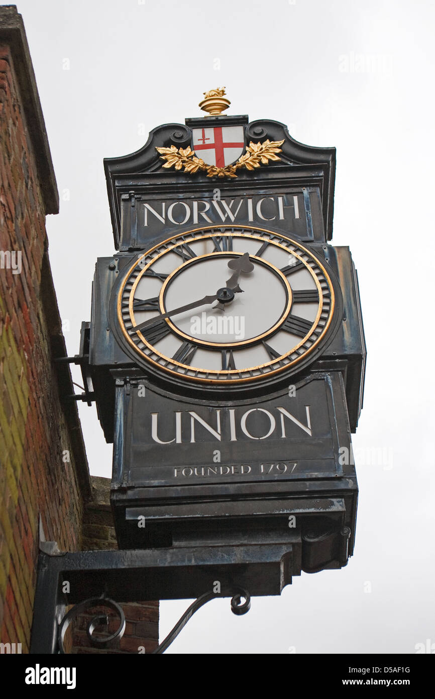 Norwich Union Clock founded 1797 Stock Photo - Alamy