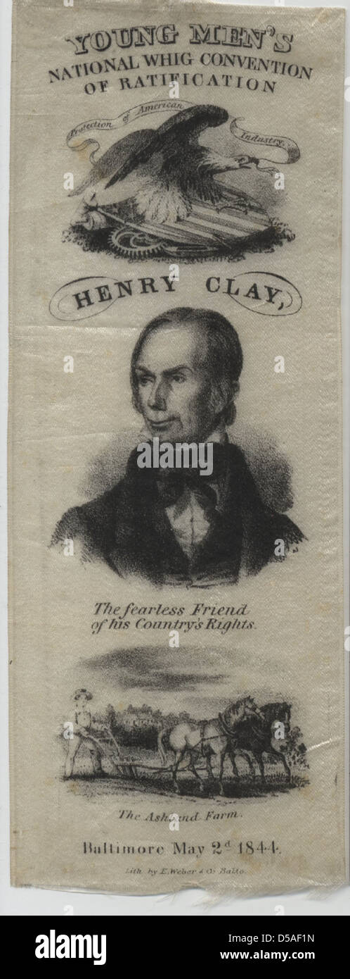 Henry Clay Whig Convention Ribbon, 1844 Stock Photo - Alamy