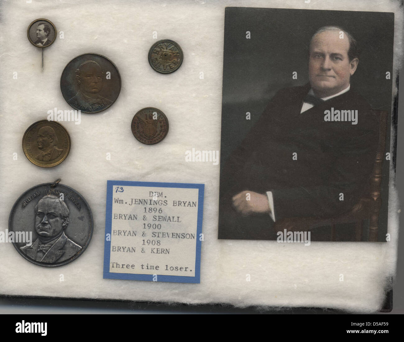 A collection of Bryan campaign items from 1896-1908 featuring William ...