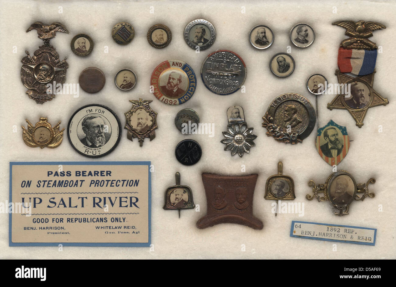 Campaign materials from the 1892 presidential election, featuring ...