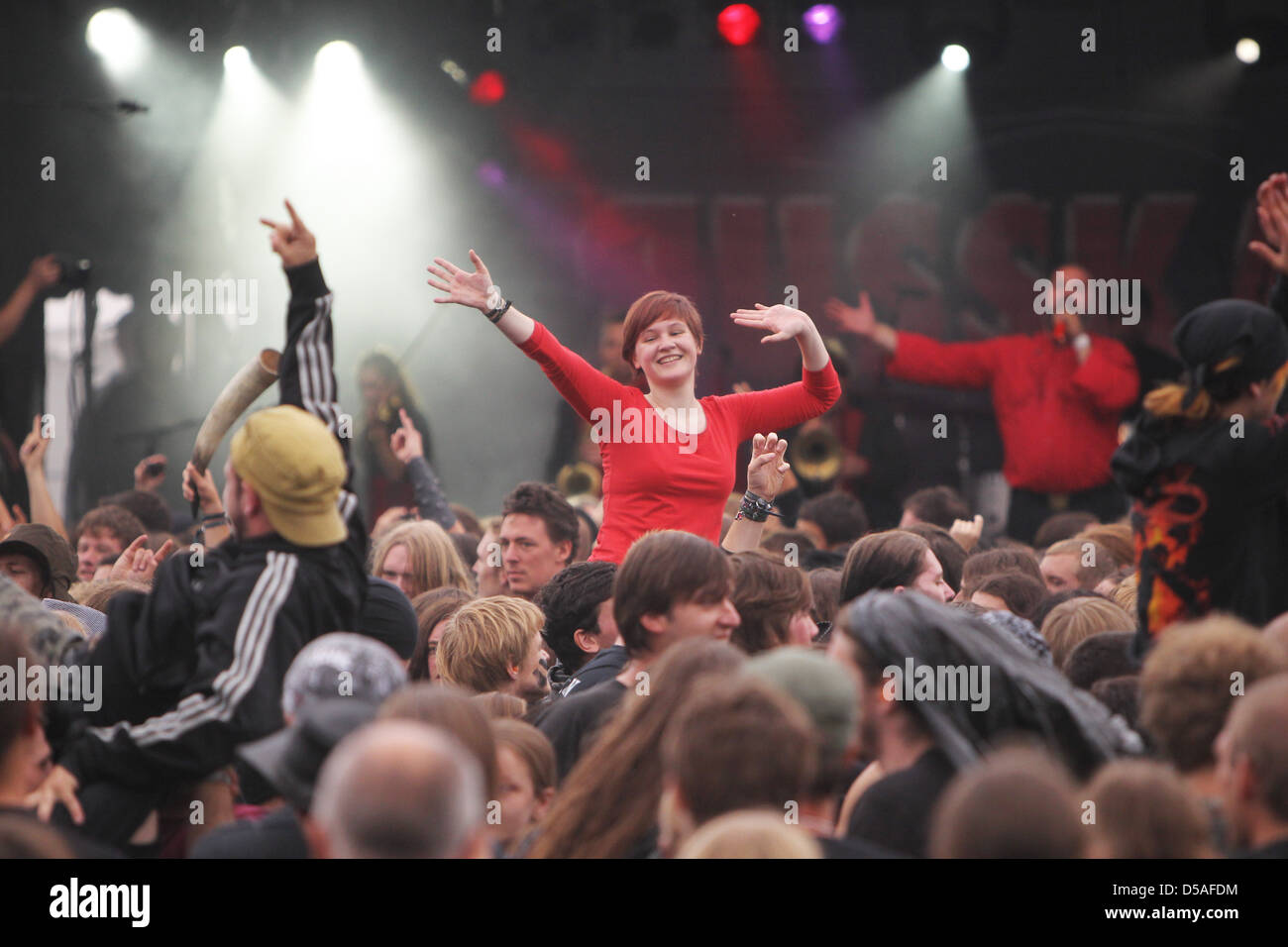 Wacken, Germany, visitors at the Wacken Open Air Festival Stock Photo ...