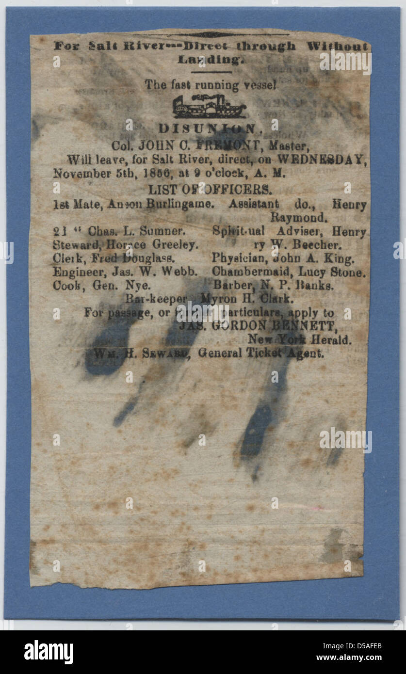 A 1856 newspaper clipping discussing various political figures ...