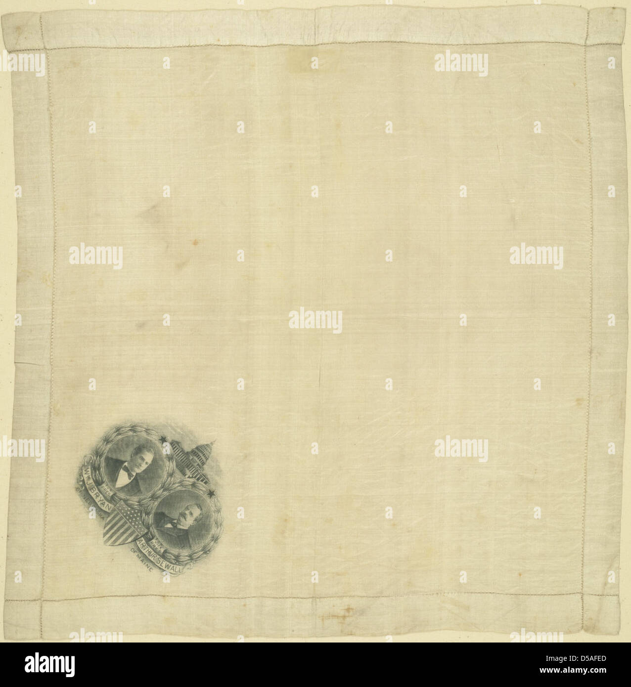 This handkerchief from 1896 features the portraits of William Jennings ...