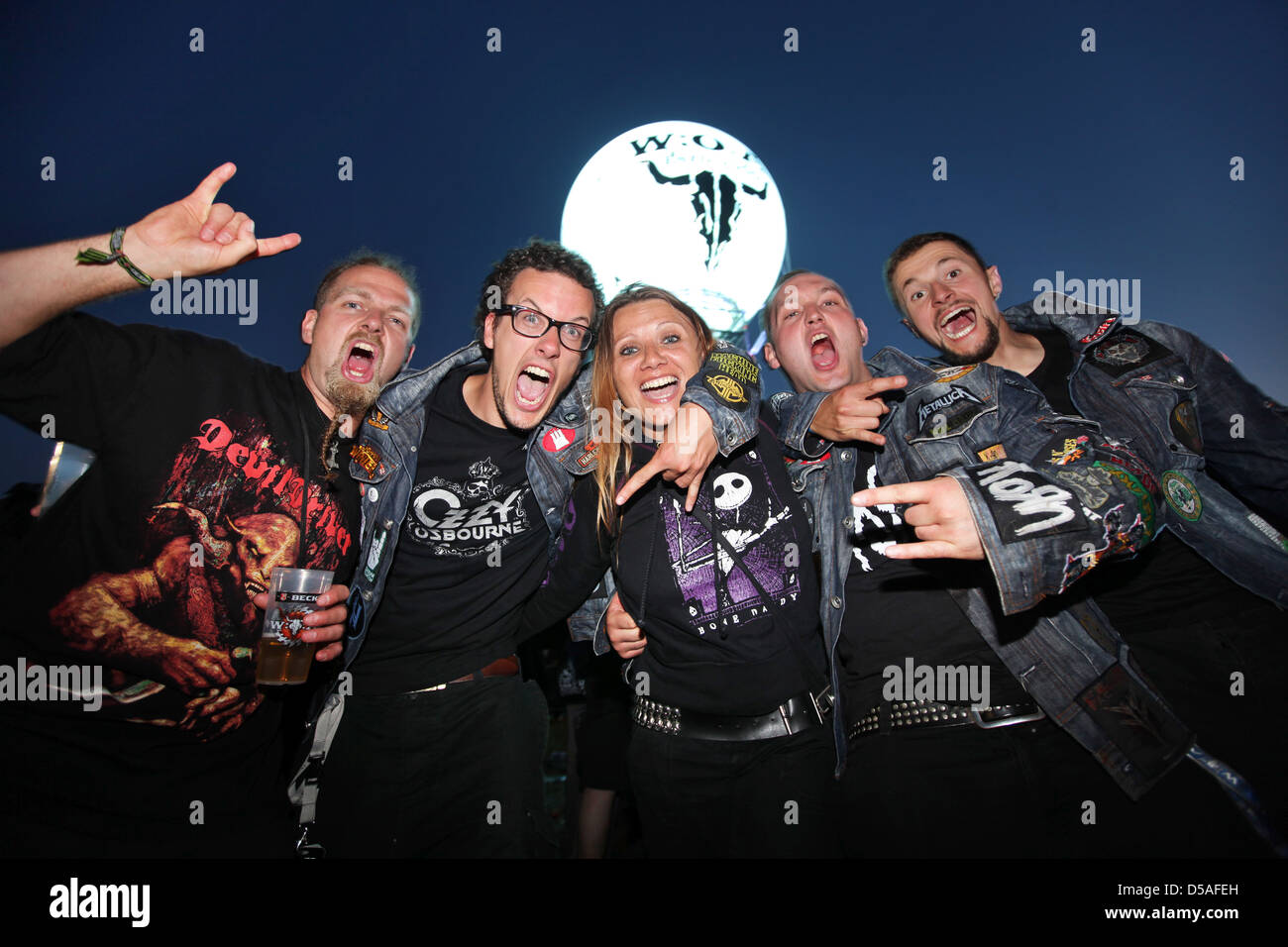 Wacken, Germany, visitors at the Wacken Open Air Festival Stock Photo ...