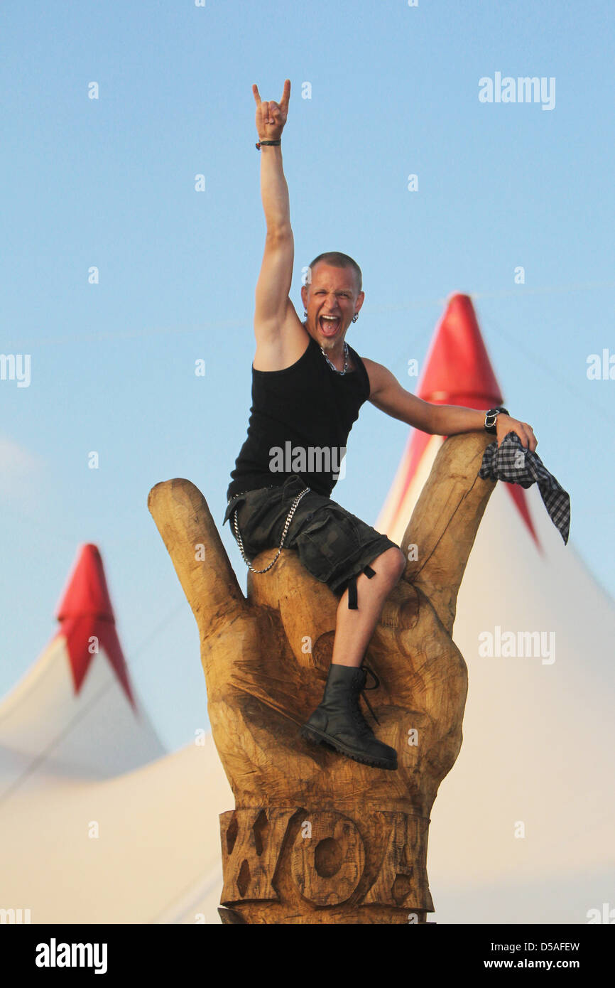 Wacken, Germany, visitors at the Wacken Open Air Festival Stock Photo ...