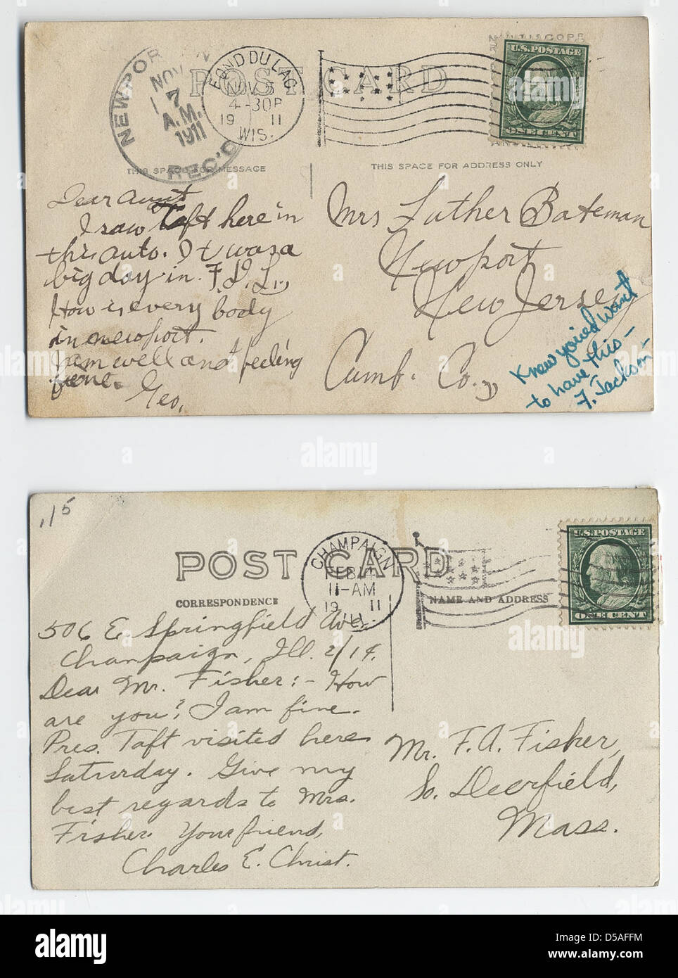 A photographic postcard of President William H. Taft, from around 1911 ...