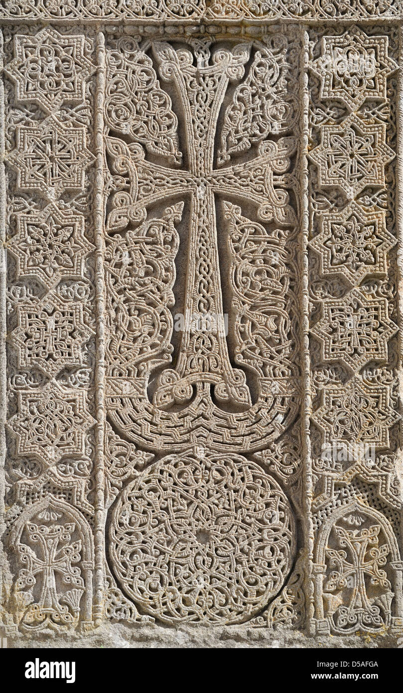 Khachkar (cross stone), Haghartsin Monastery, Armenia Stock Photo - Alamy