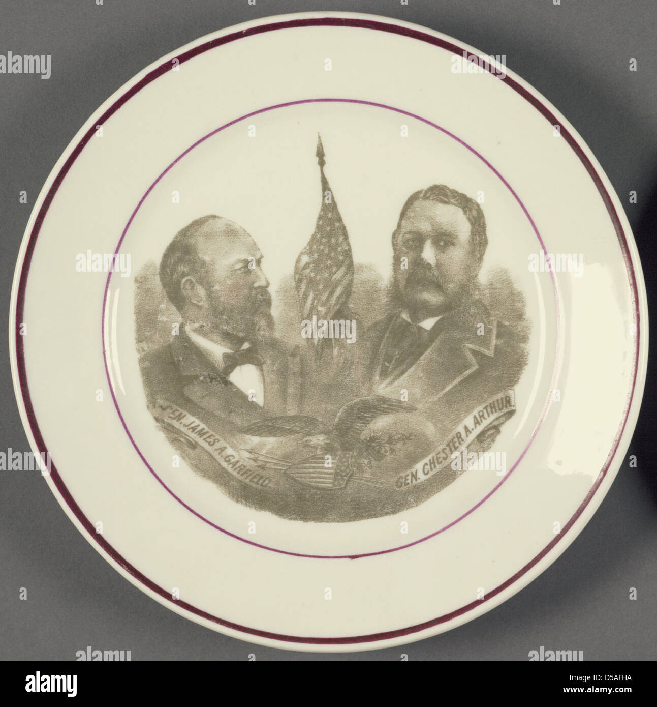 A ceramic portrait plate from around 1880 depicting U.S. Presidents ...