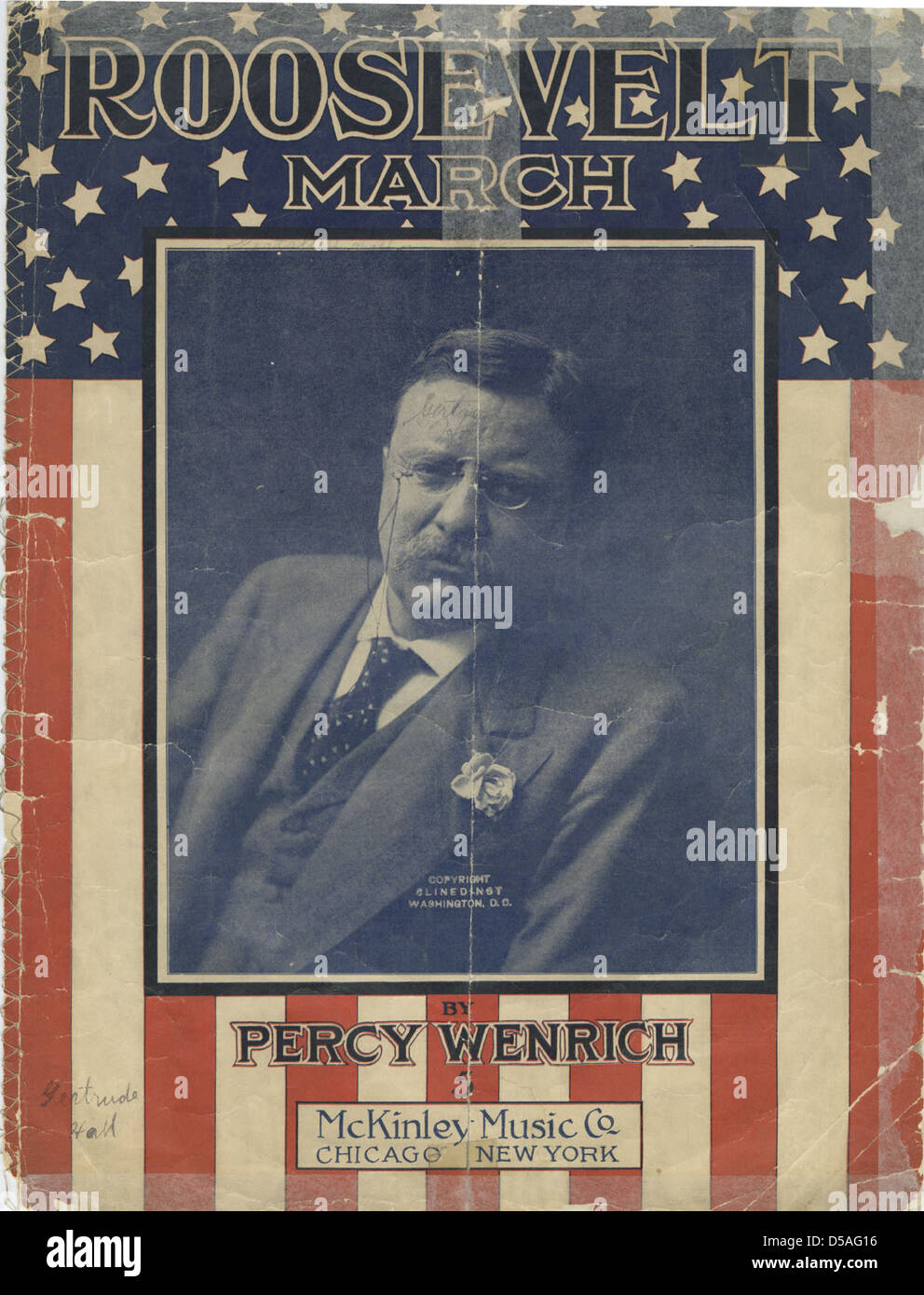 A promotional sheet music cover featuring Theodore Roosevelt, designed ...